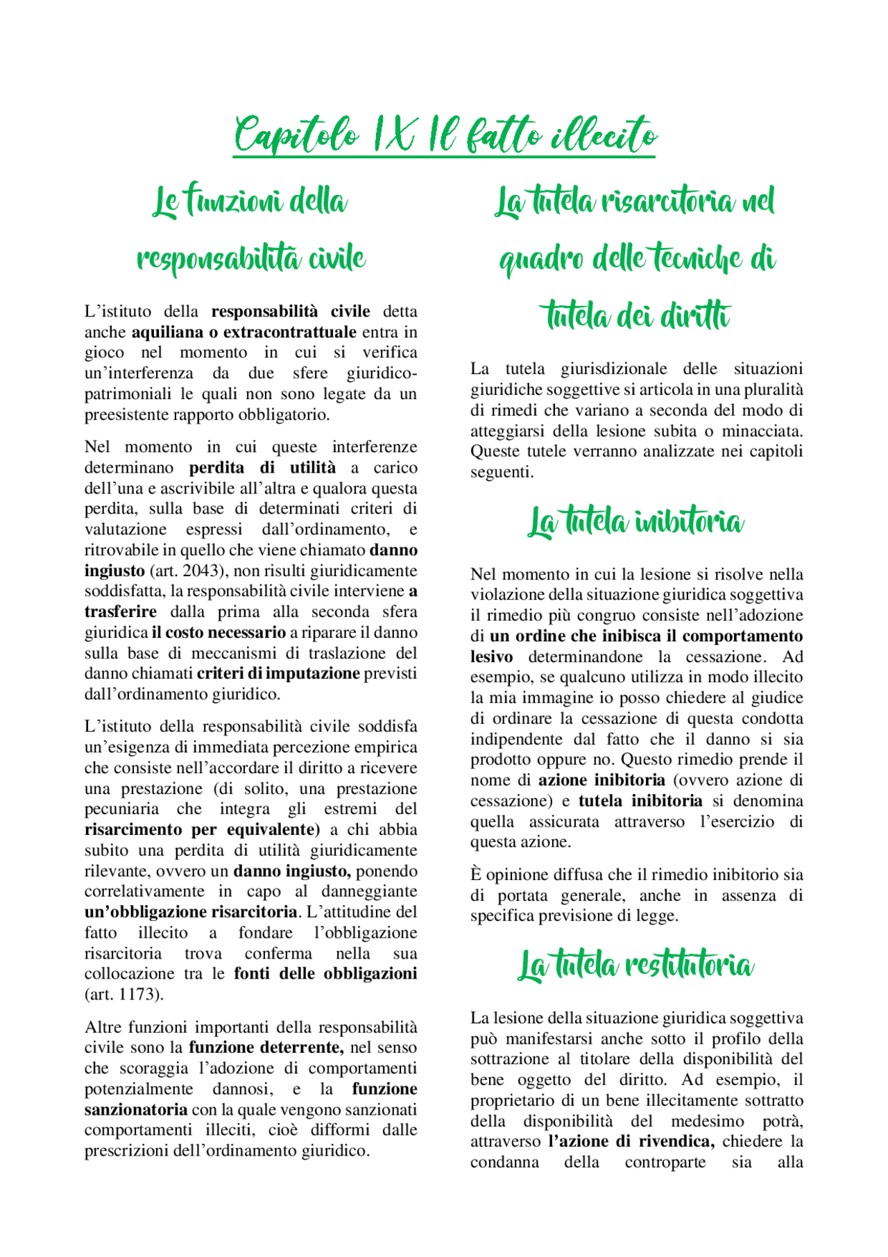 Il Fatto Illecito Diritto Privato Docsity