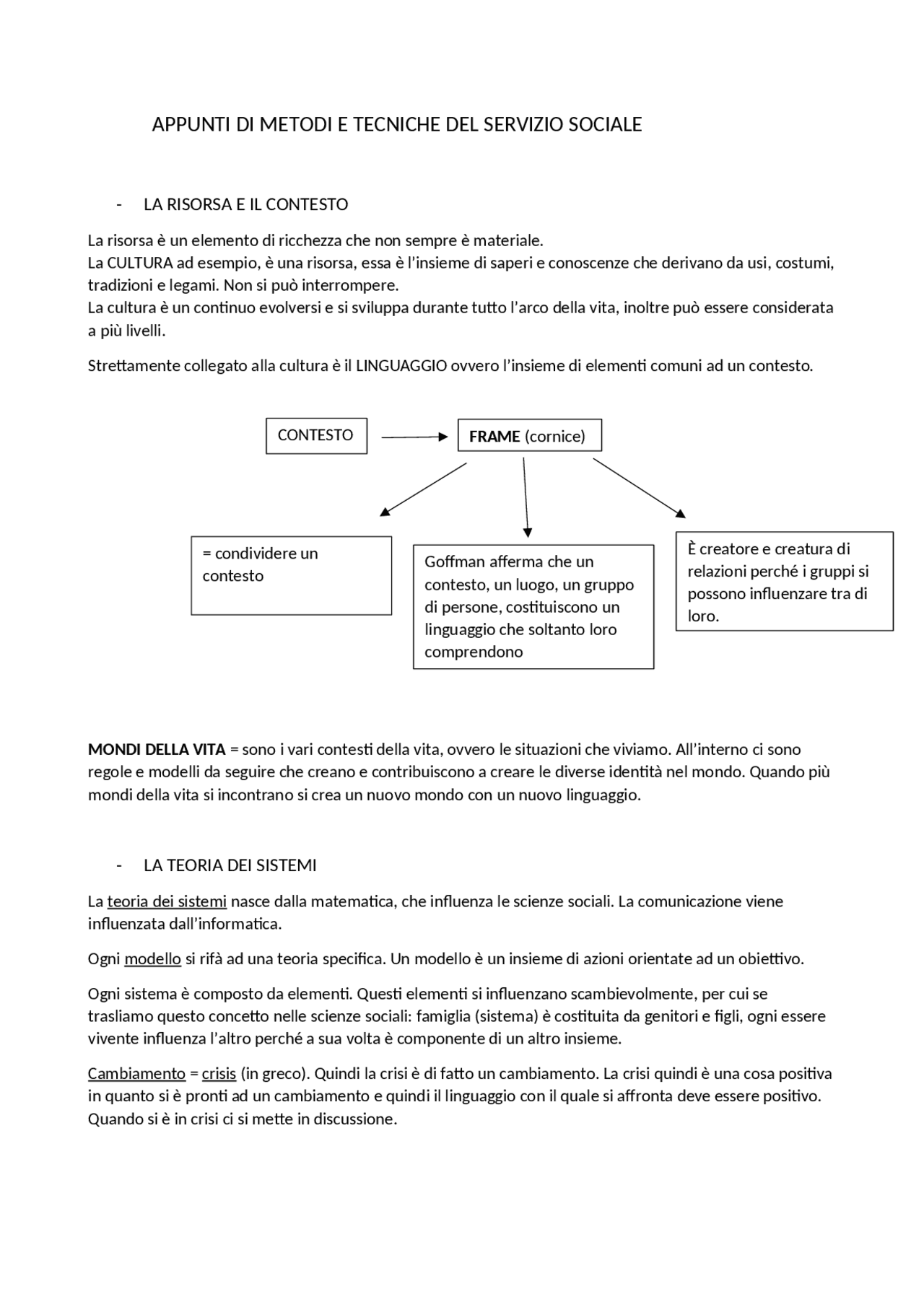 Appunti Di Metodi E Tecniche Del Servizio Sociale Docsity