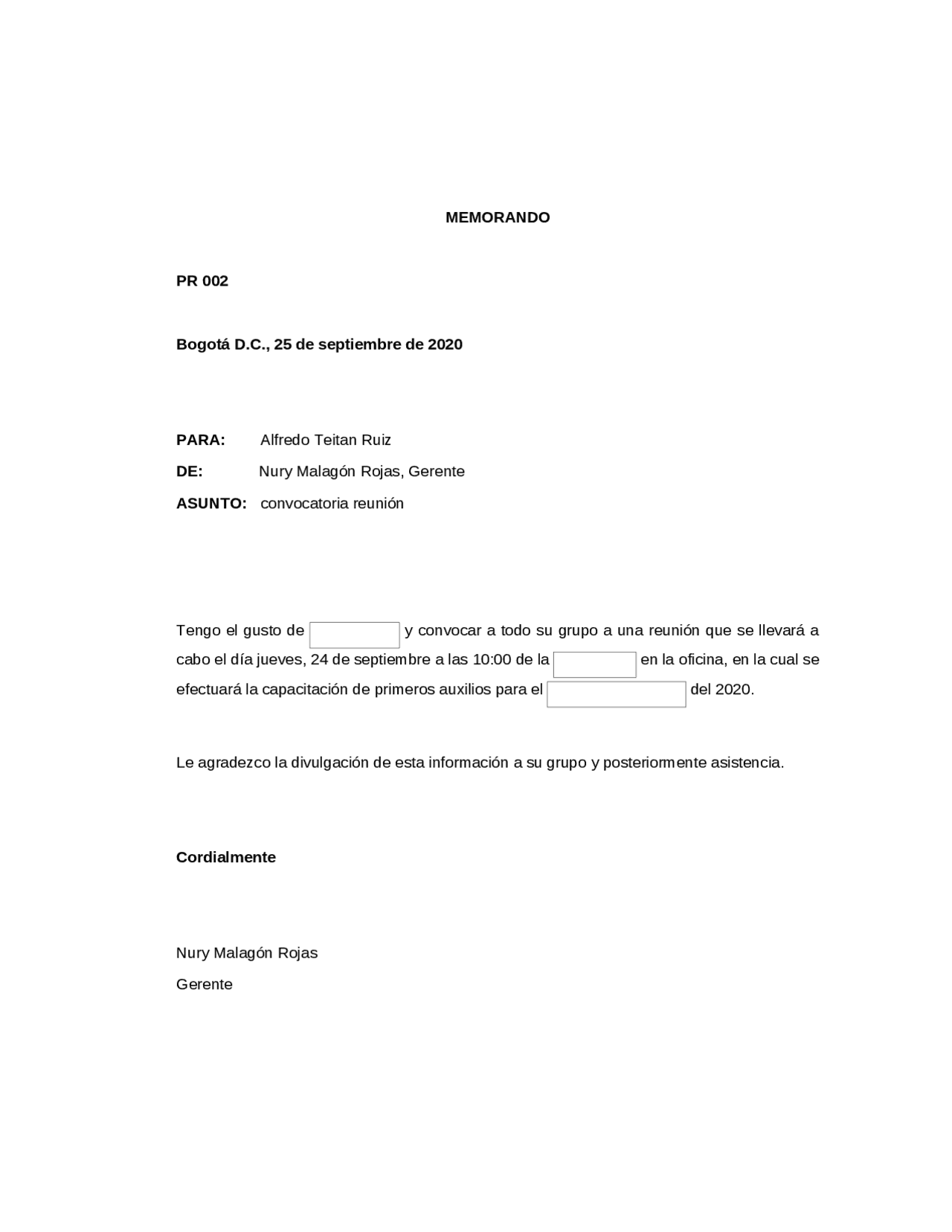 COMO REDACTAR UN MEMORANDO - Docsity