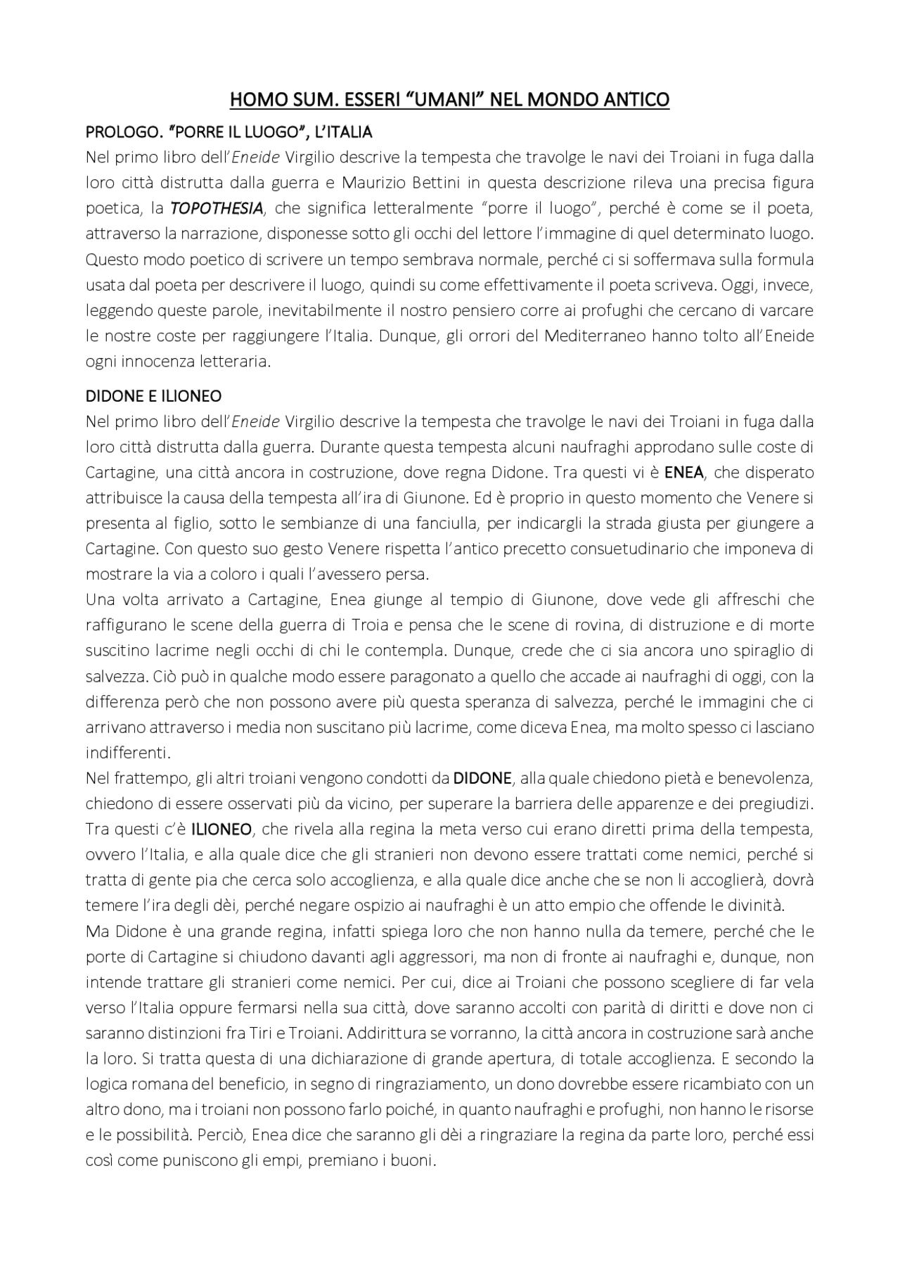 Riassunto Homo Sum Maurizio Bettini Docsity