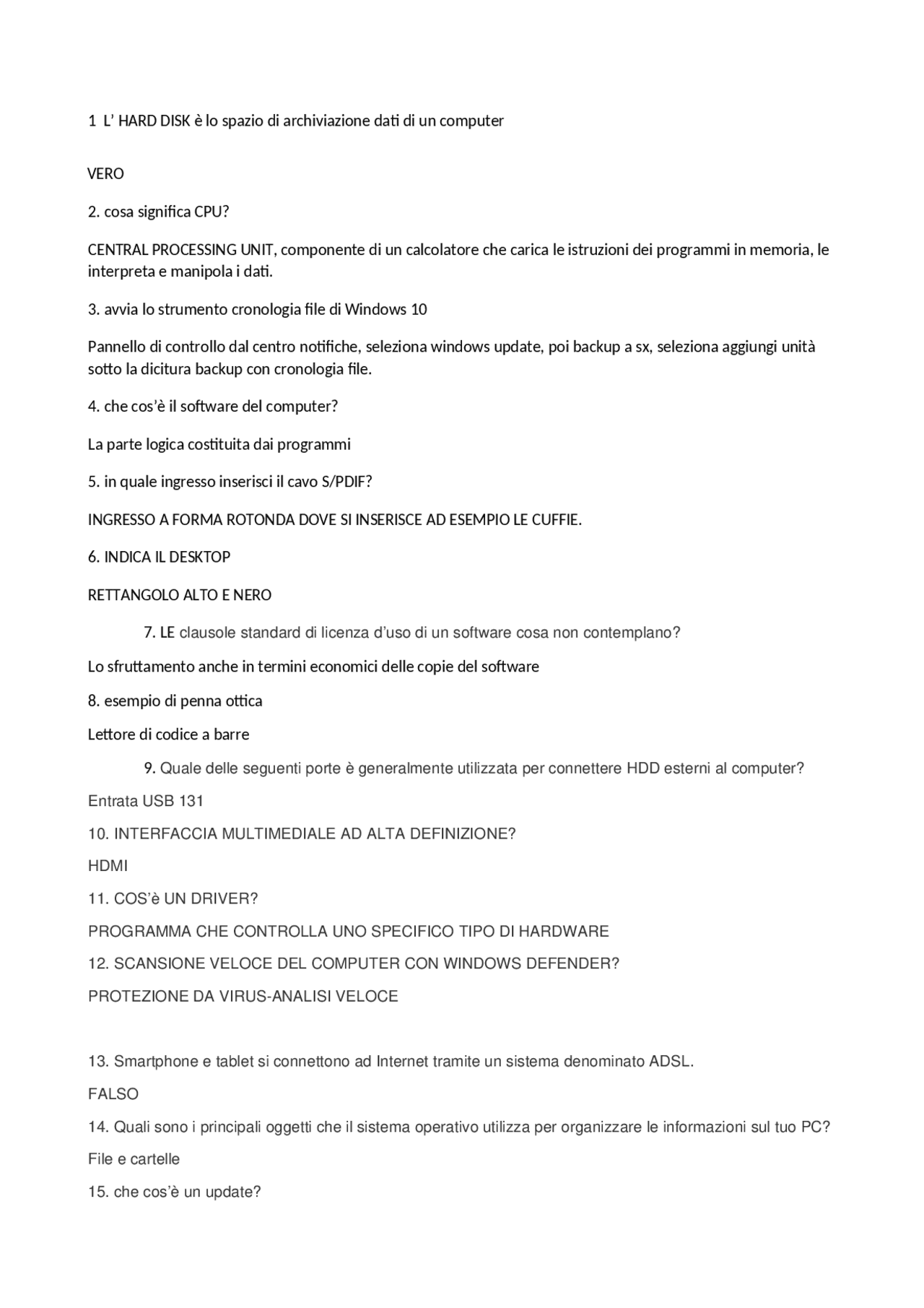 Esempio Esame Eipass Modulo 1 Eipass Base 4 Moduli Prove Desame Di