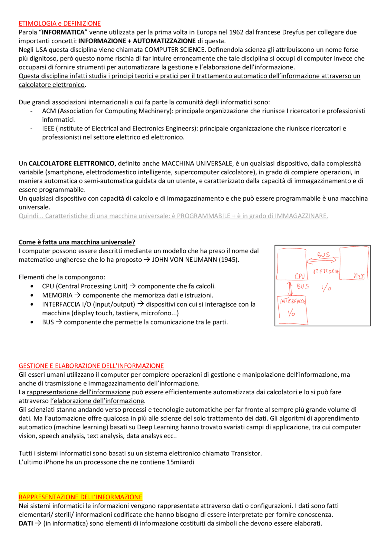 Appunti Del Corso Elementi Di Informatica Teoria Docsity