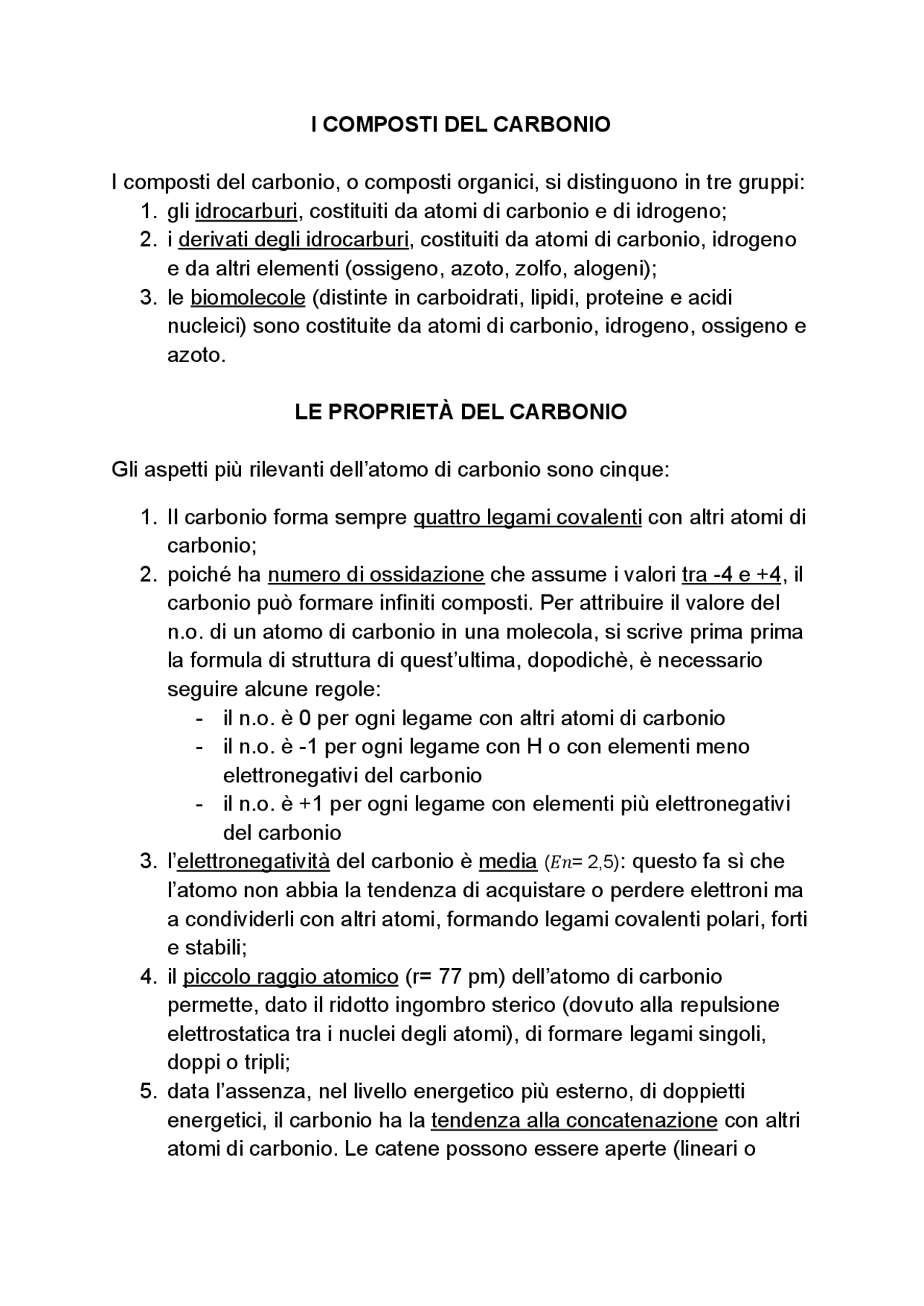 Introduzione Alla Chimica Organica Docsity
