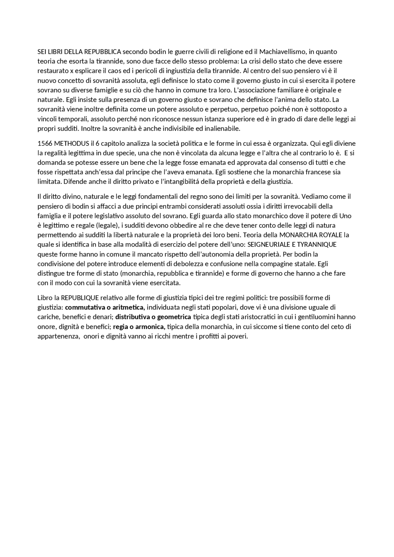 Bodin Riassunto Libro Docsity