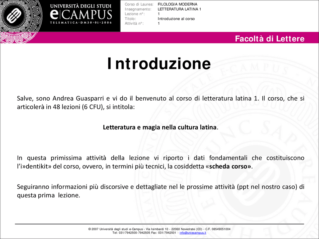 Slide Lezioni Unico File Docsity