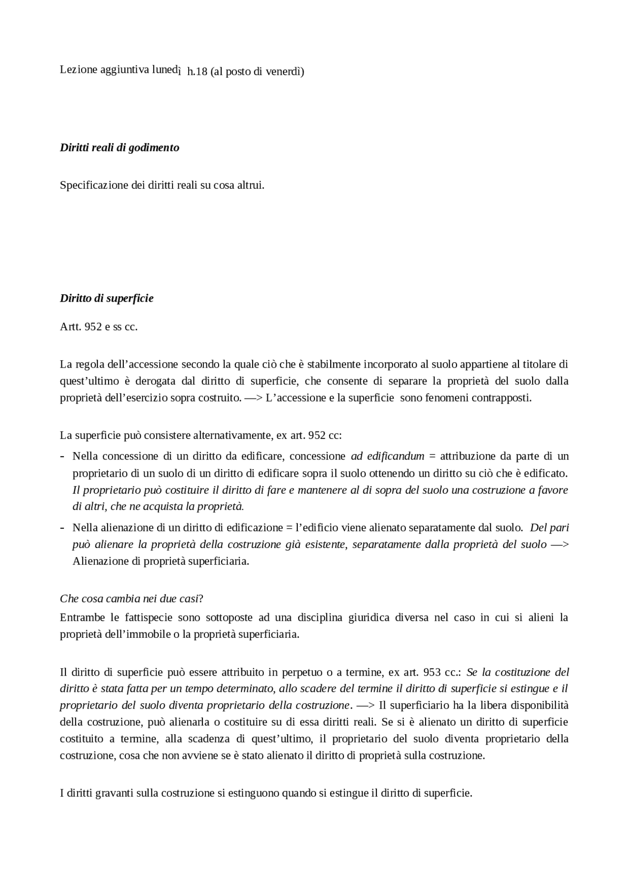 Diritti Reali Di Godimento Docsity