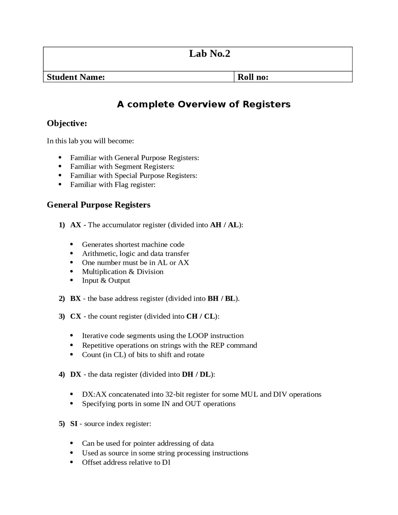 Computer Organization And Assembly Language Docsity
