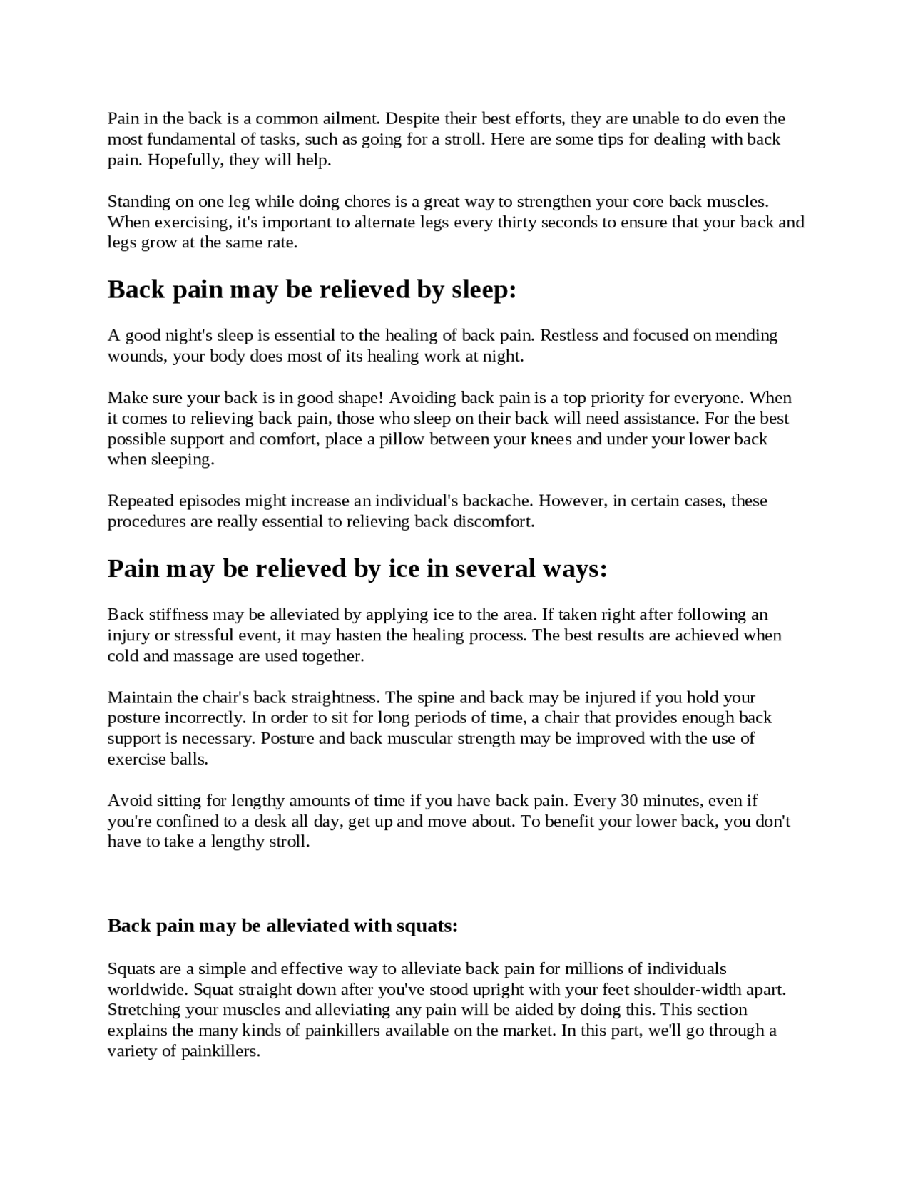 Pain related article that how can you cure pain - Docsity