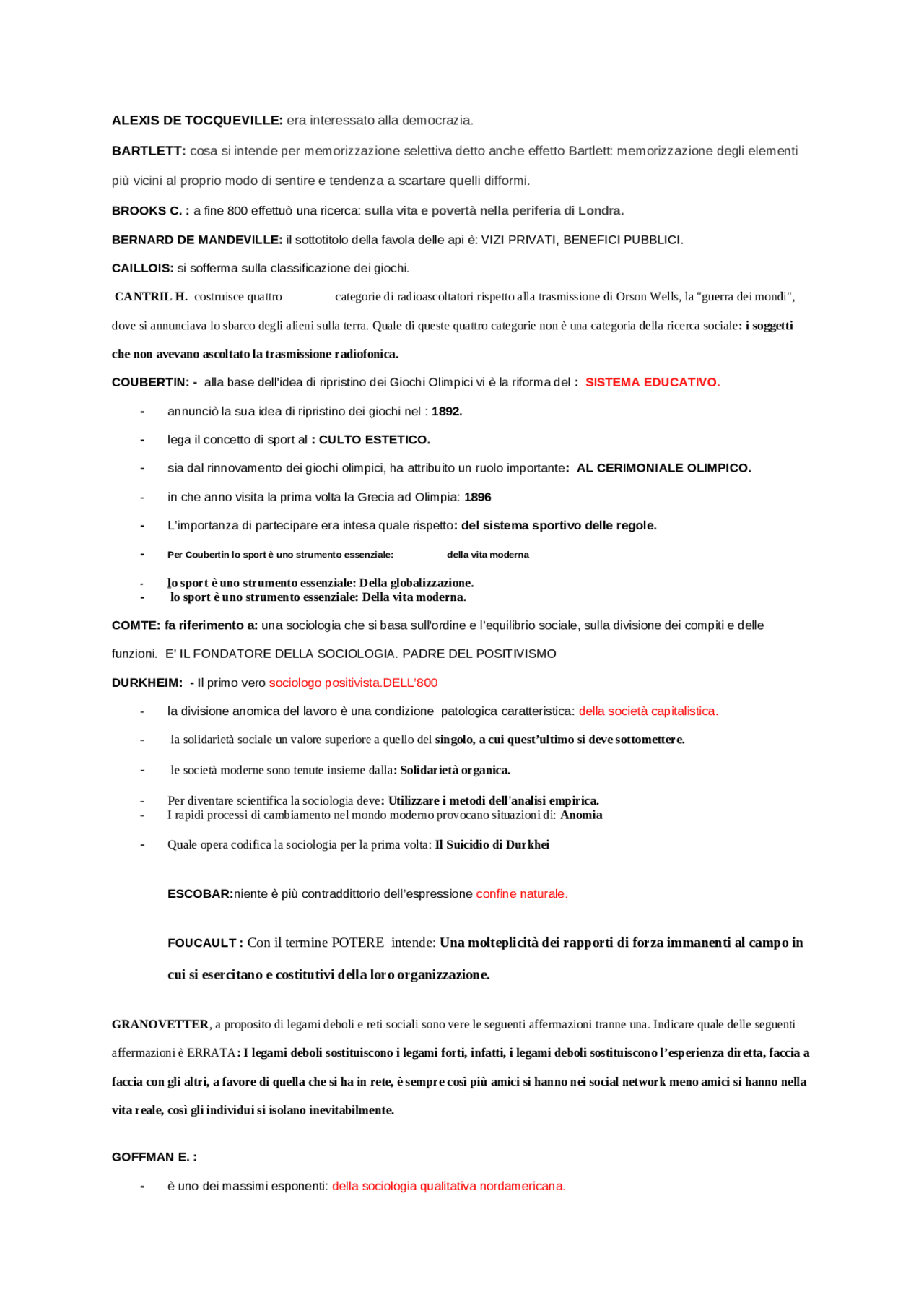 Appunti Di Sociologia Del 2 Anno Di Scienze Pedagogiche Docsity