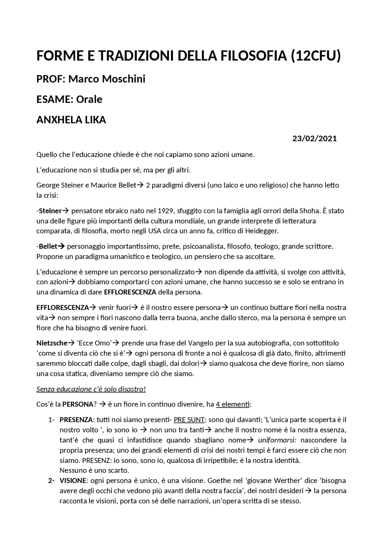 Appunti Di Filosofia Docsity