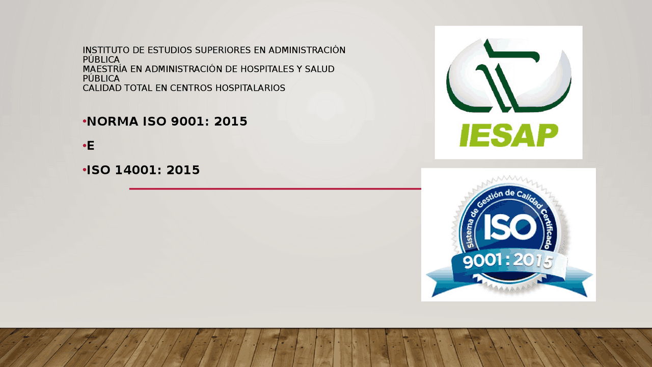 ISO 9001:2015 en la Maestría en Administración de Hospitales y Salud ...