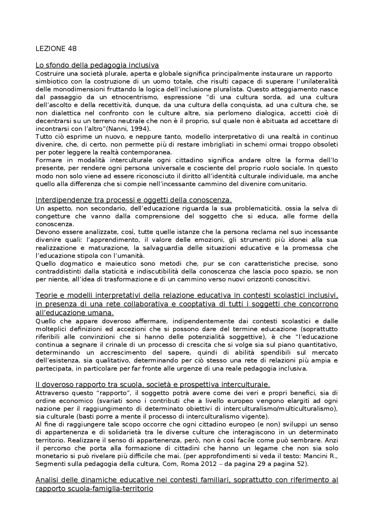 Lezione 48 Pedagogia Generale E Sociale Docsity