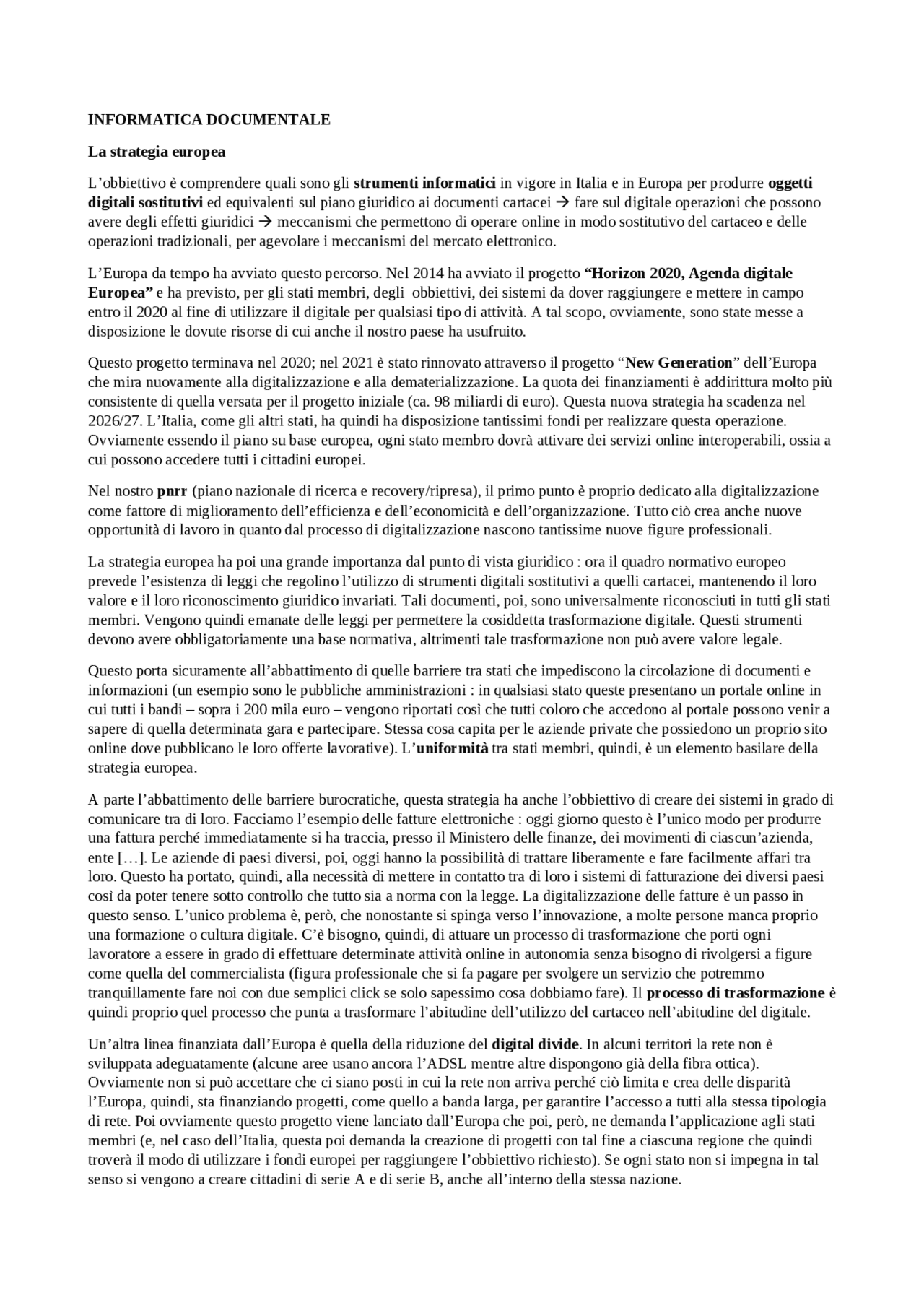 Appunti Di Informatica Documentale Completi Docsity