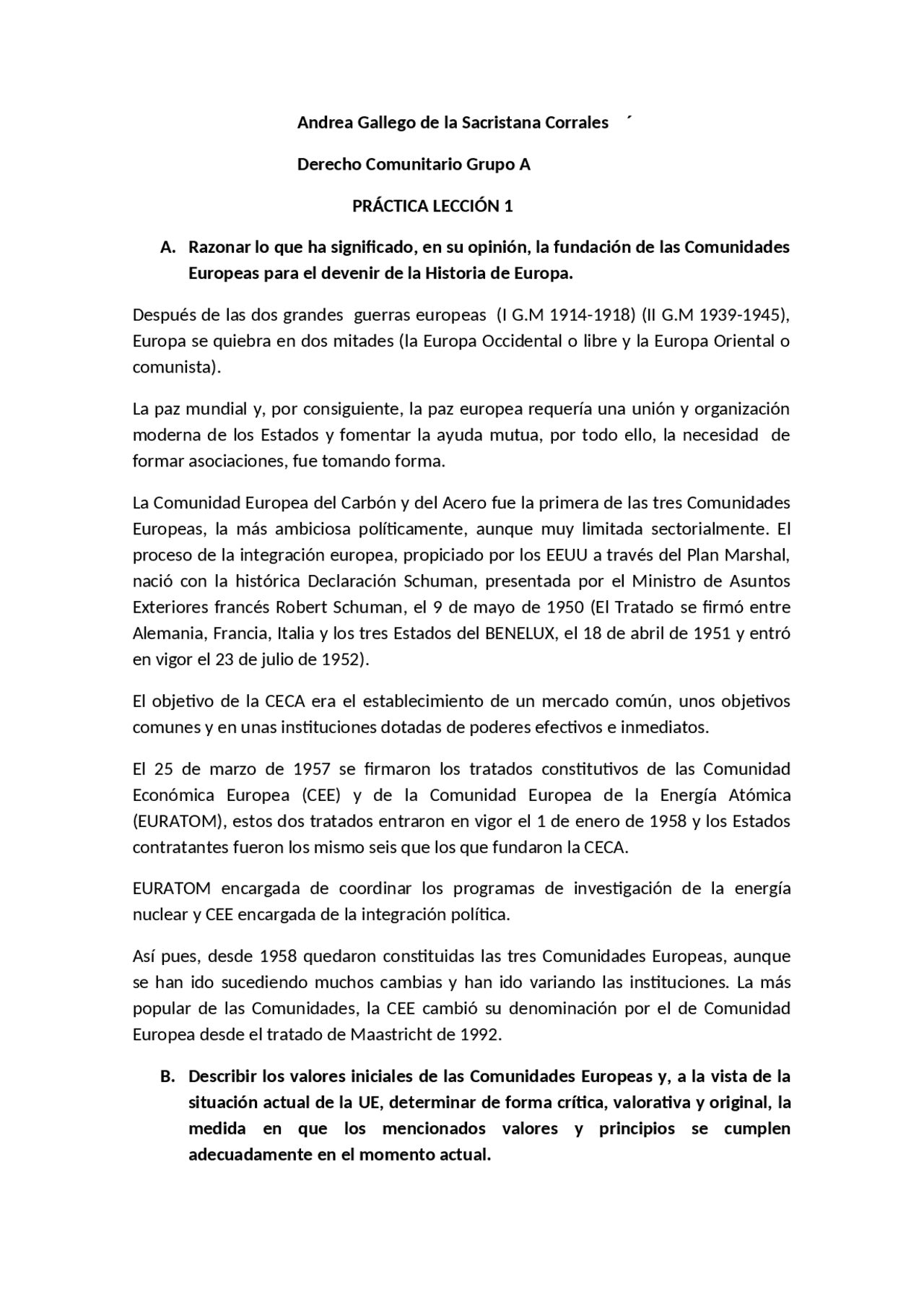 Práctica 1 Derecho Comunitario Docsity