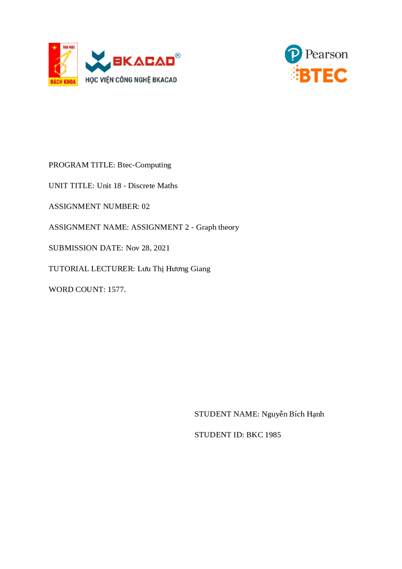 Assignment2 Discrete Maths Docsity