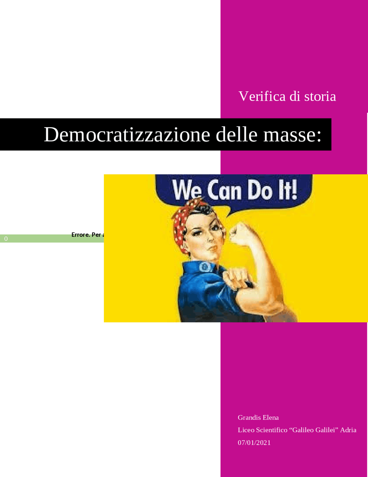 Democratizzazione delle masse: il femminismo - Docsity
