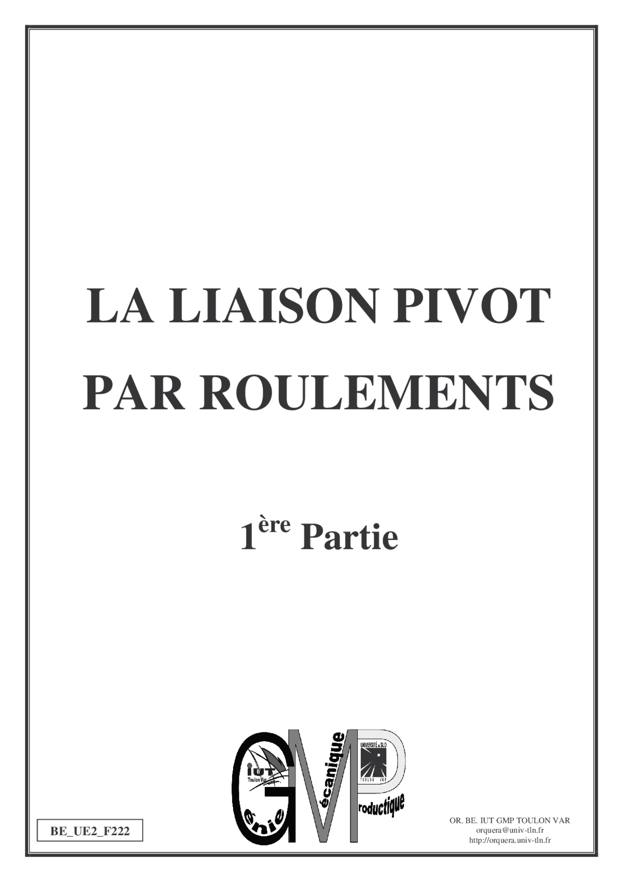 La Liaison Pivot Par Roulements Lectures Ingénierie Docsity