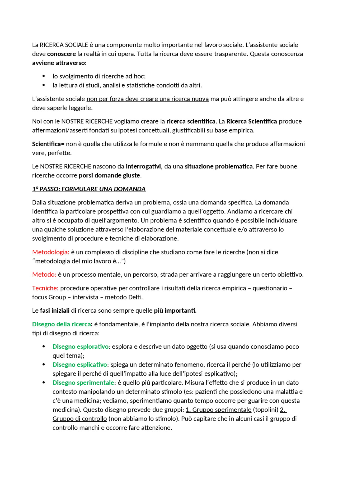 Ricerca Sociale Docsity