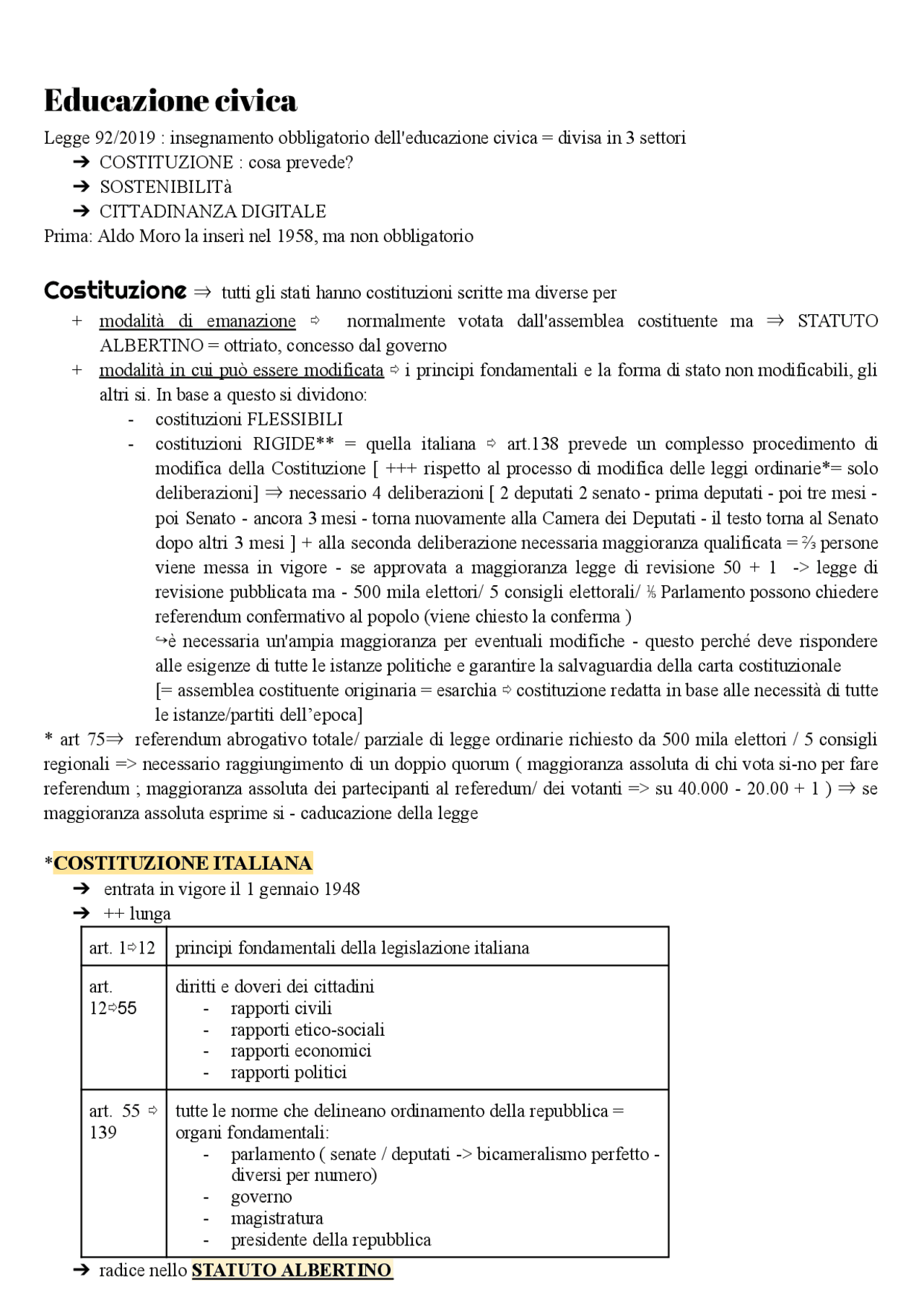 Basi Di Educazione Civica Docsity