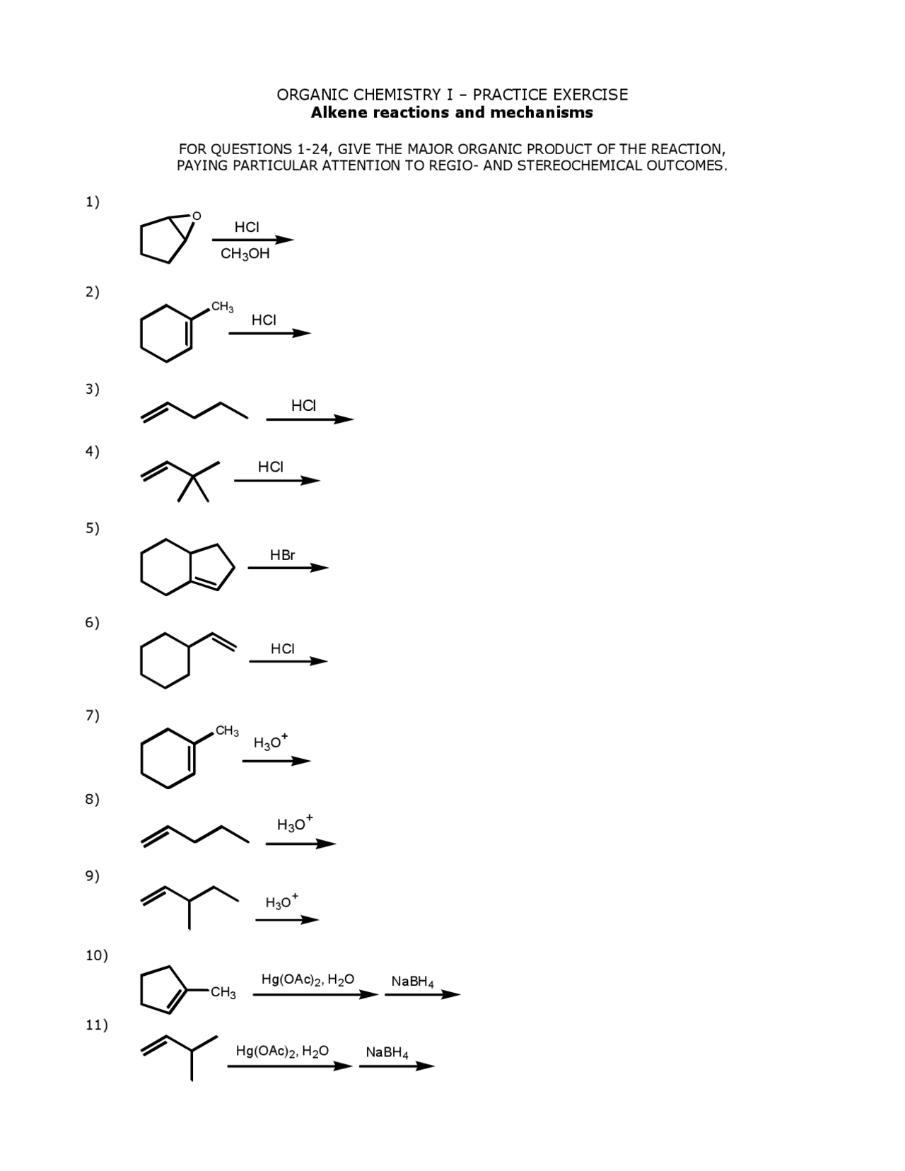 Questions on Organic chemistry - Docsity