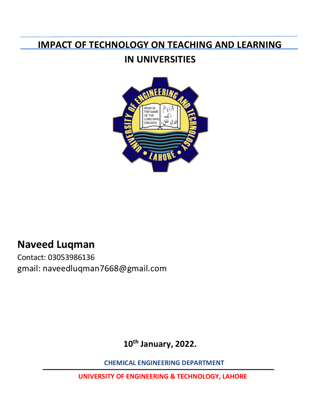 Impact Of Technology On Teaching And Learning In Universities Docsity