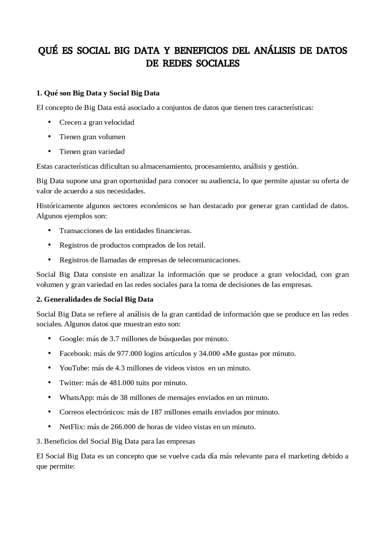 QUÉ ES SOCIAL BIG DATA Y BENEFICIOS DEL ANÁLISIS DE DATOS DE REDES ...