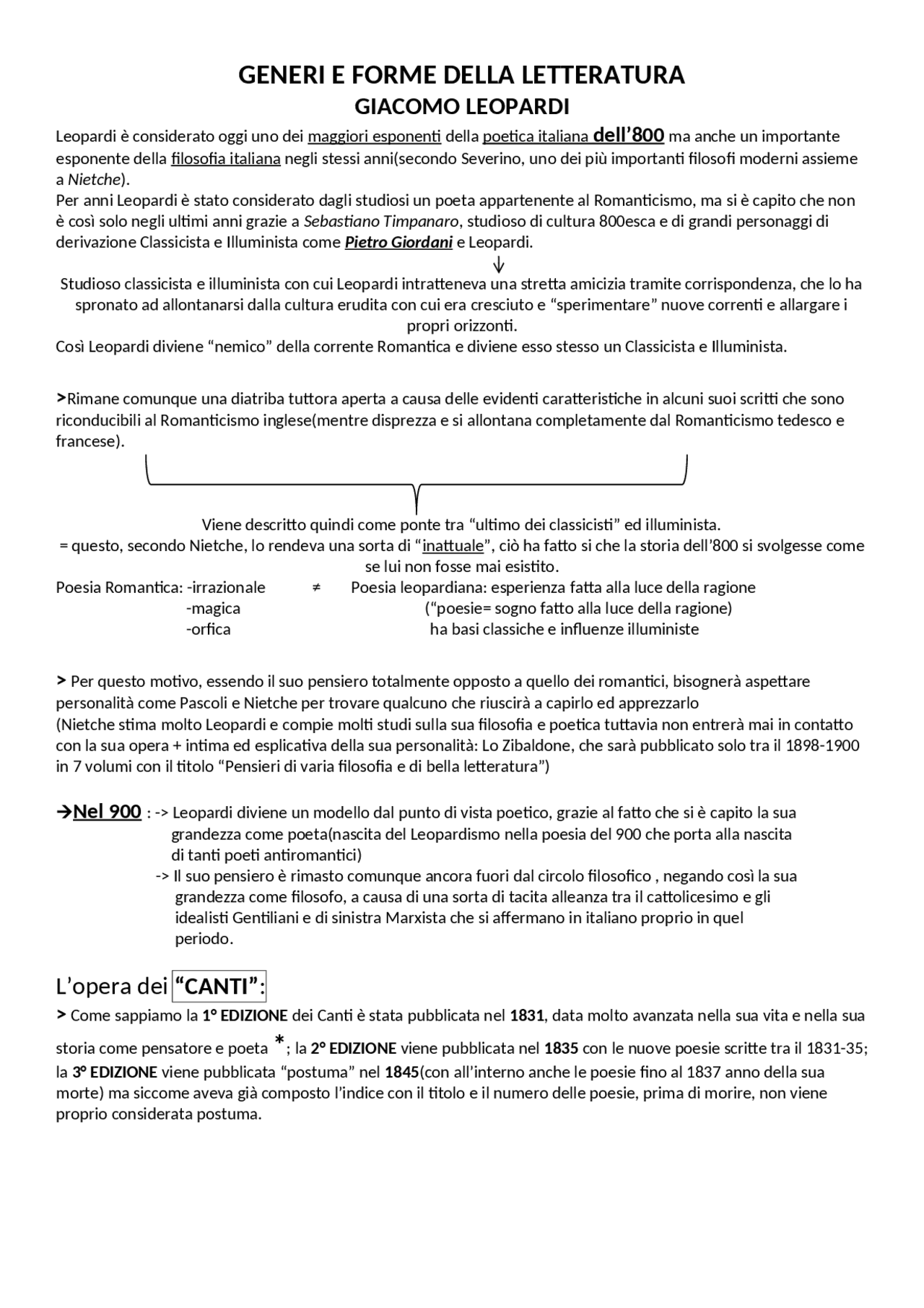 Seconda Parte Appunti Lezione Generi E Forme Docsity