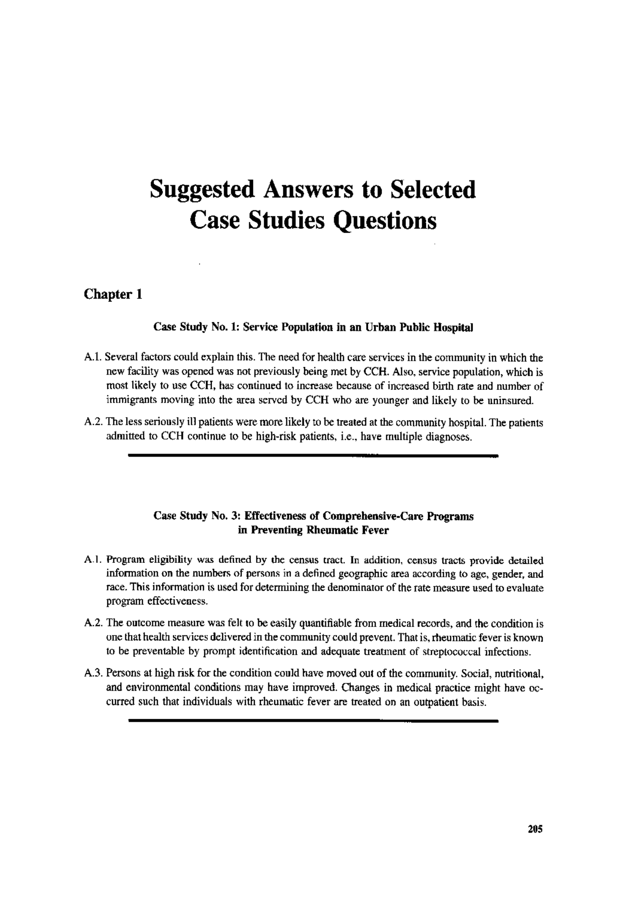 Suggested Answers to Selected Case Studies Questions - Docsity