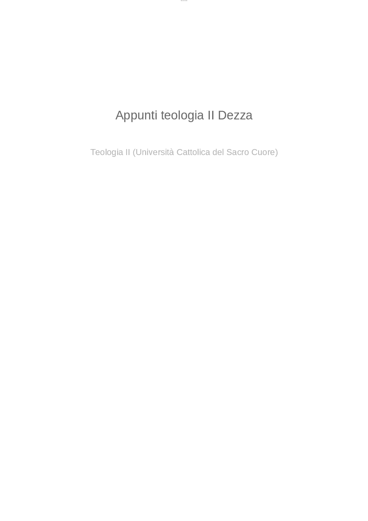 Riassunto Lezioni Dezza Docsity