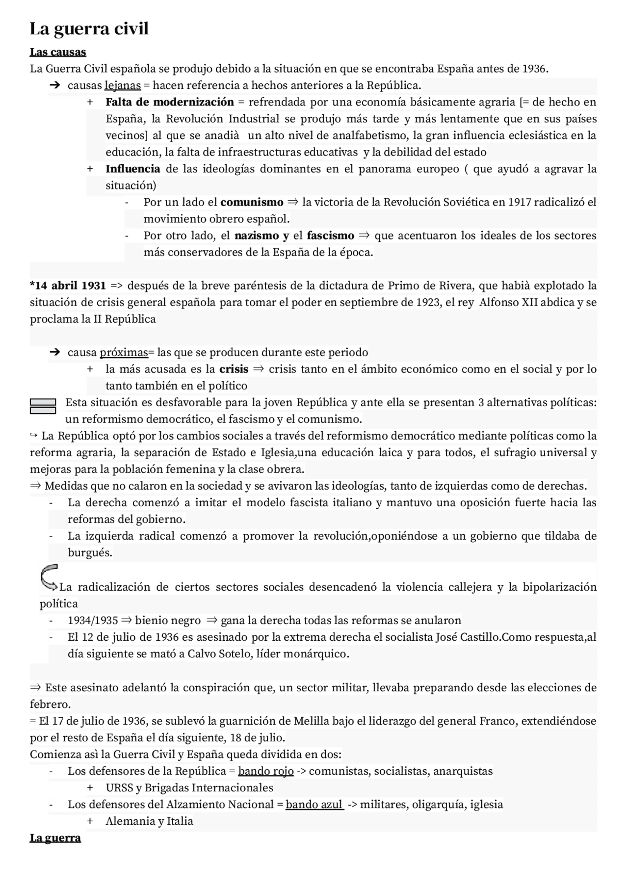 La Guerra Civil Española e la dittatura di Francisco Franco | Appunti ...
