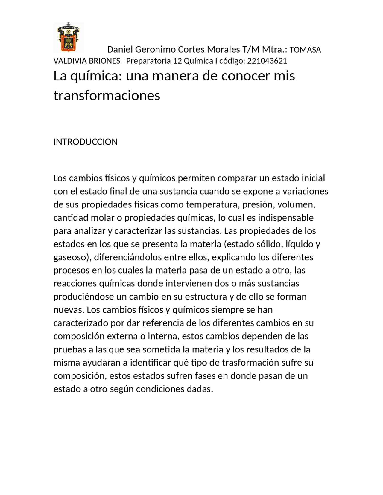 Cambios Físicos y Químicos: Una Introducción a la Química | Apuntes de ...