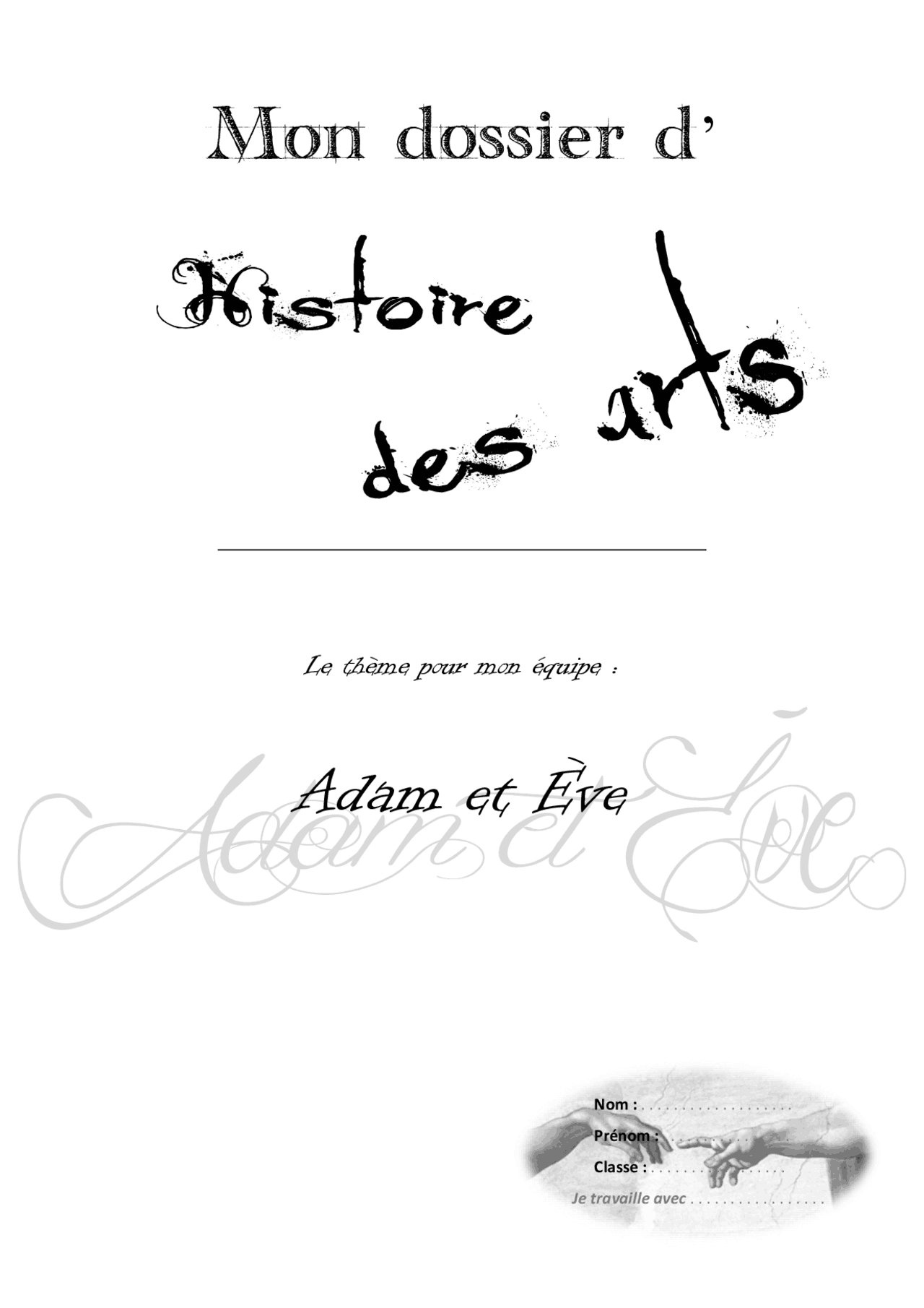 Adam et Èva | Dossier | Lectures Histoire de l'art - Docsity