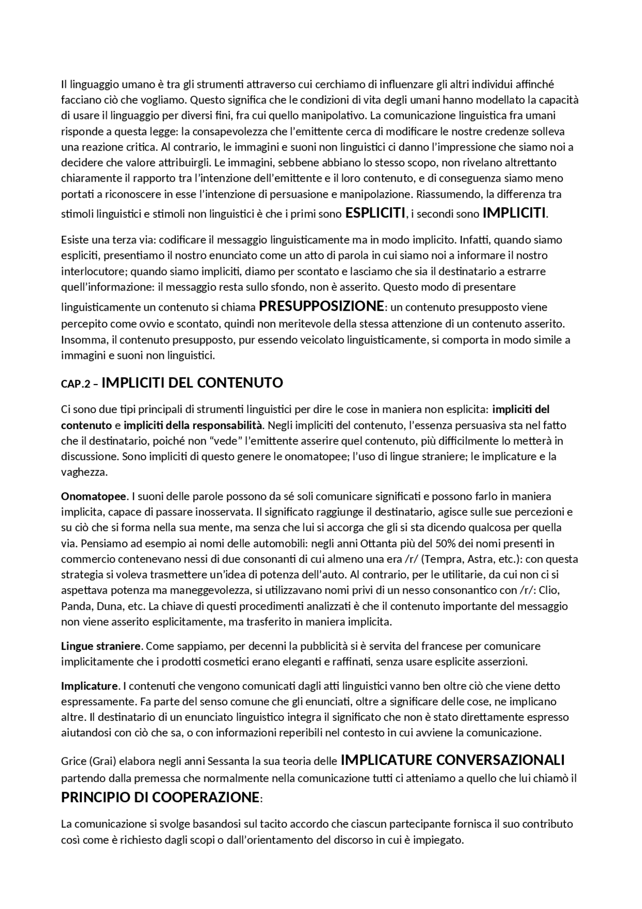 La lingua disonesta (Esame Tani) - Docsity