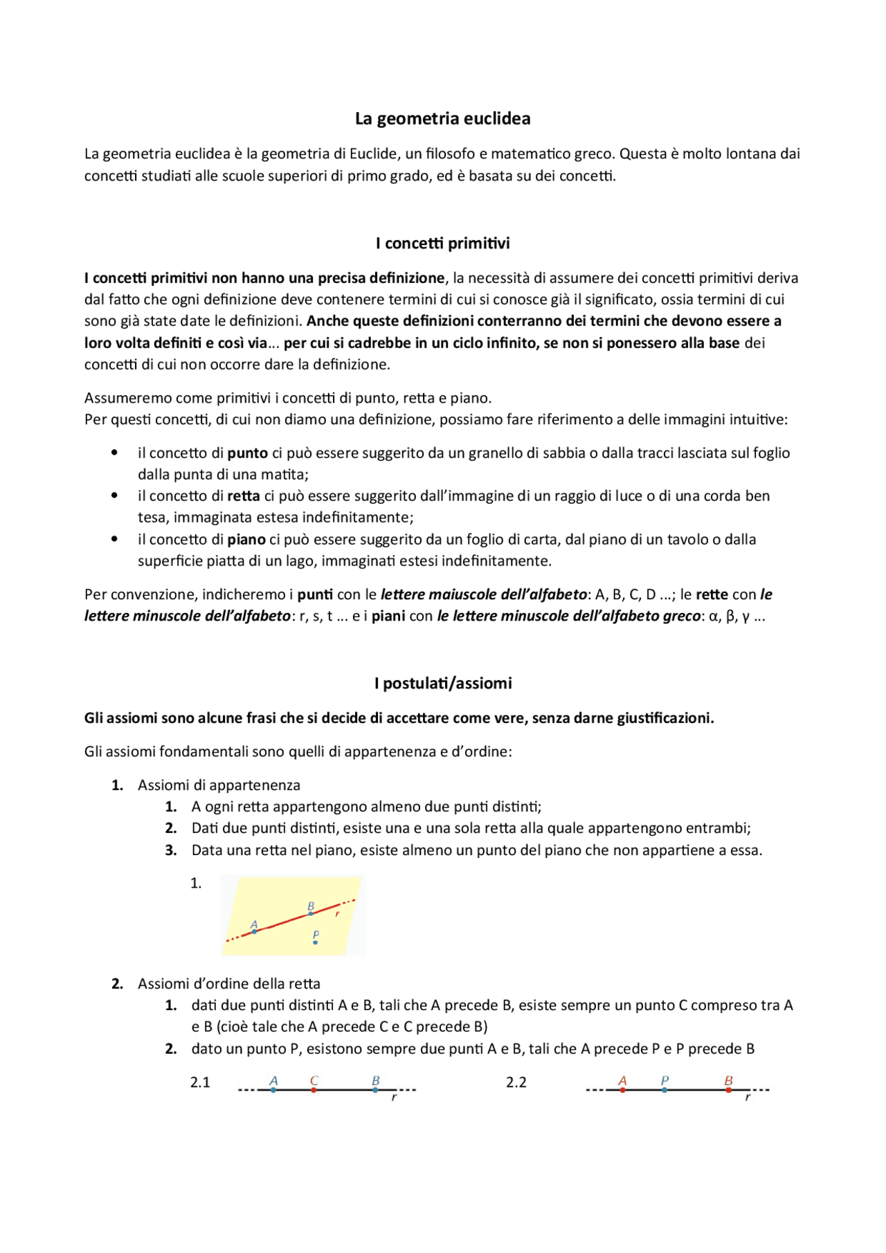 I Fondamentali Della Geometria Euclidea Appunti Di Matematica Docsity
