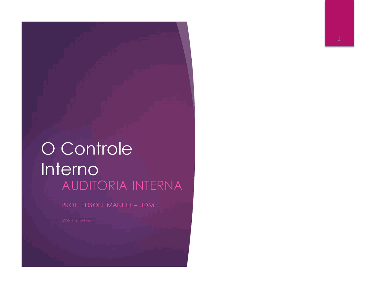 Controlo interno e estrutura conceptual de auditoria interna - Docsity