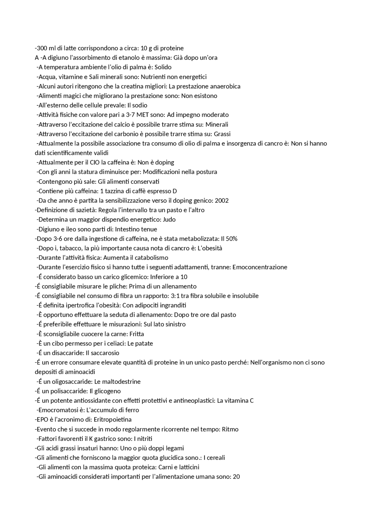 Prova Desame Scienze Dietetiche E Applicate Docsity