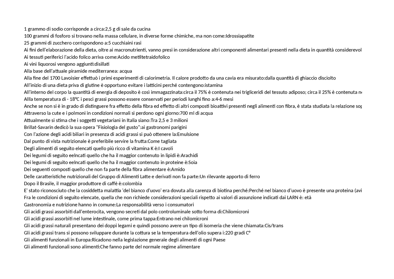 Nutrizione Scienze Gastronomiche L Gastr Mercatorum Docsity