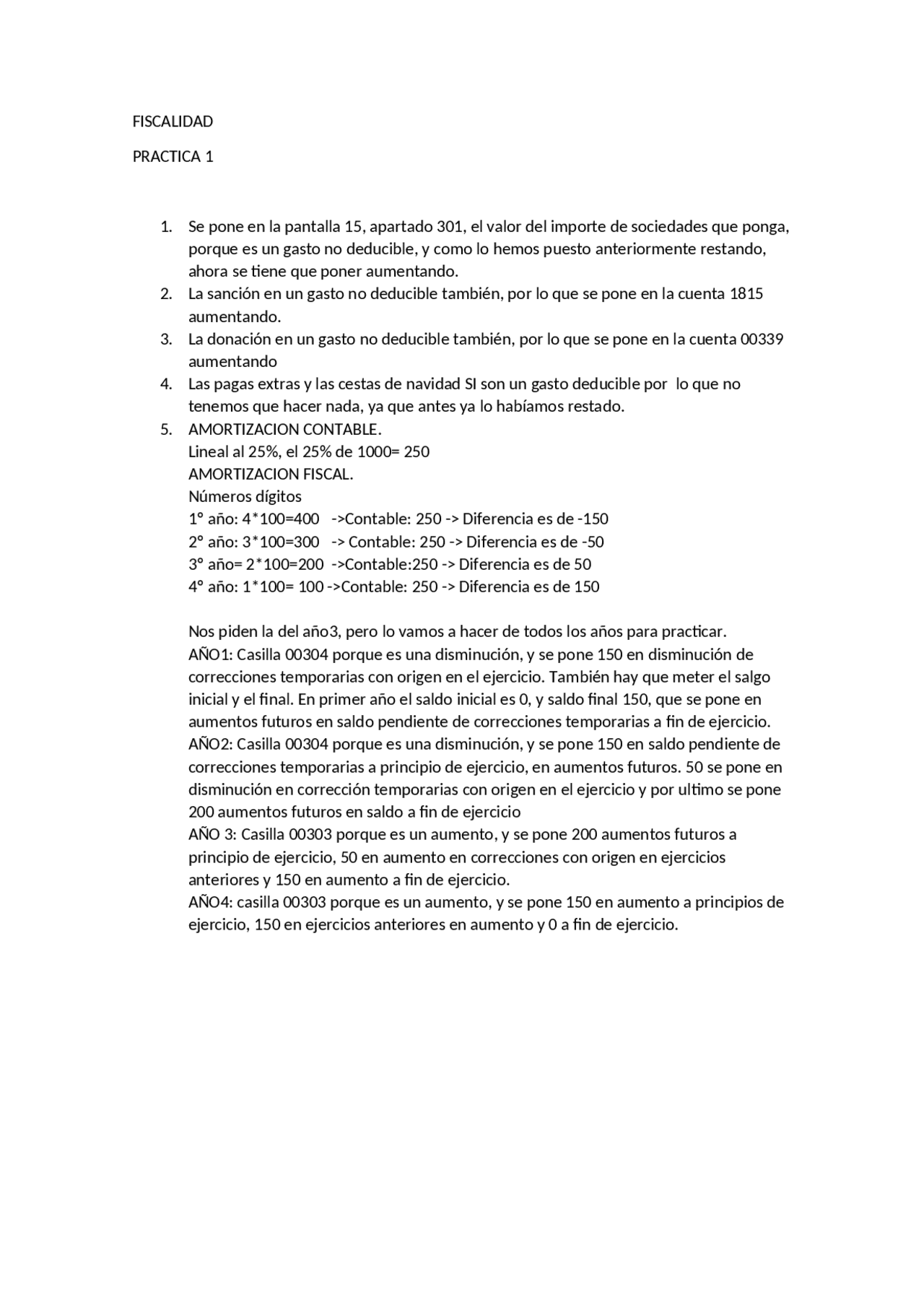 Practicas Fiscalidad Ii Ejercicios De Fiscalidad Empresarial Docsity