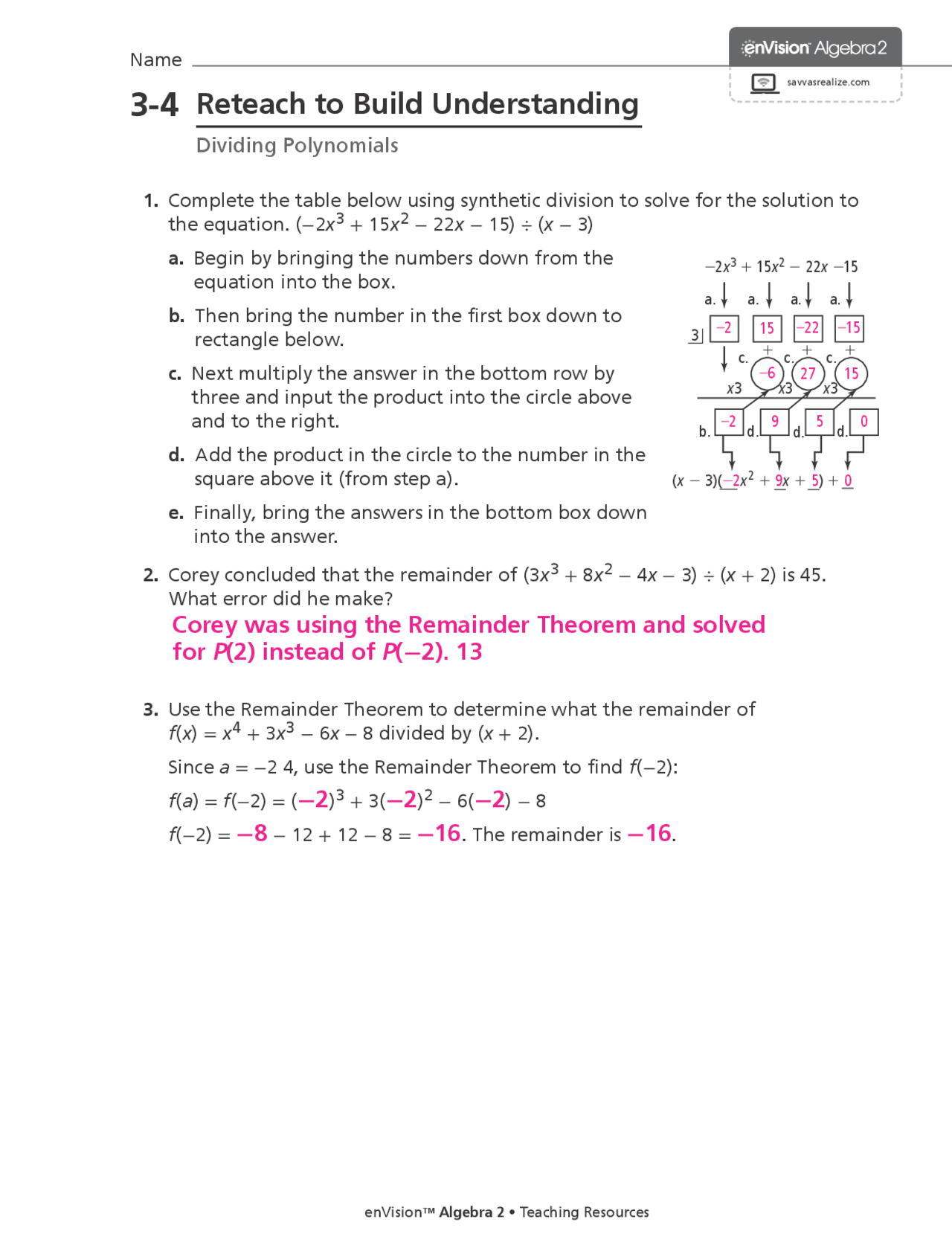 Polynomials And Other Exercises Docsity