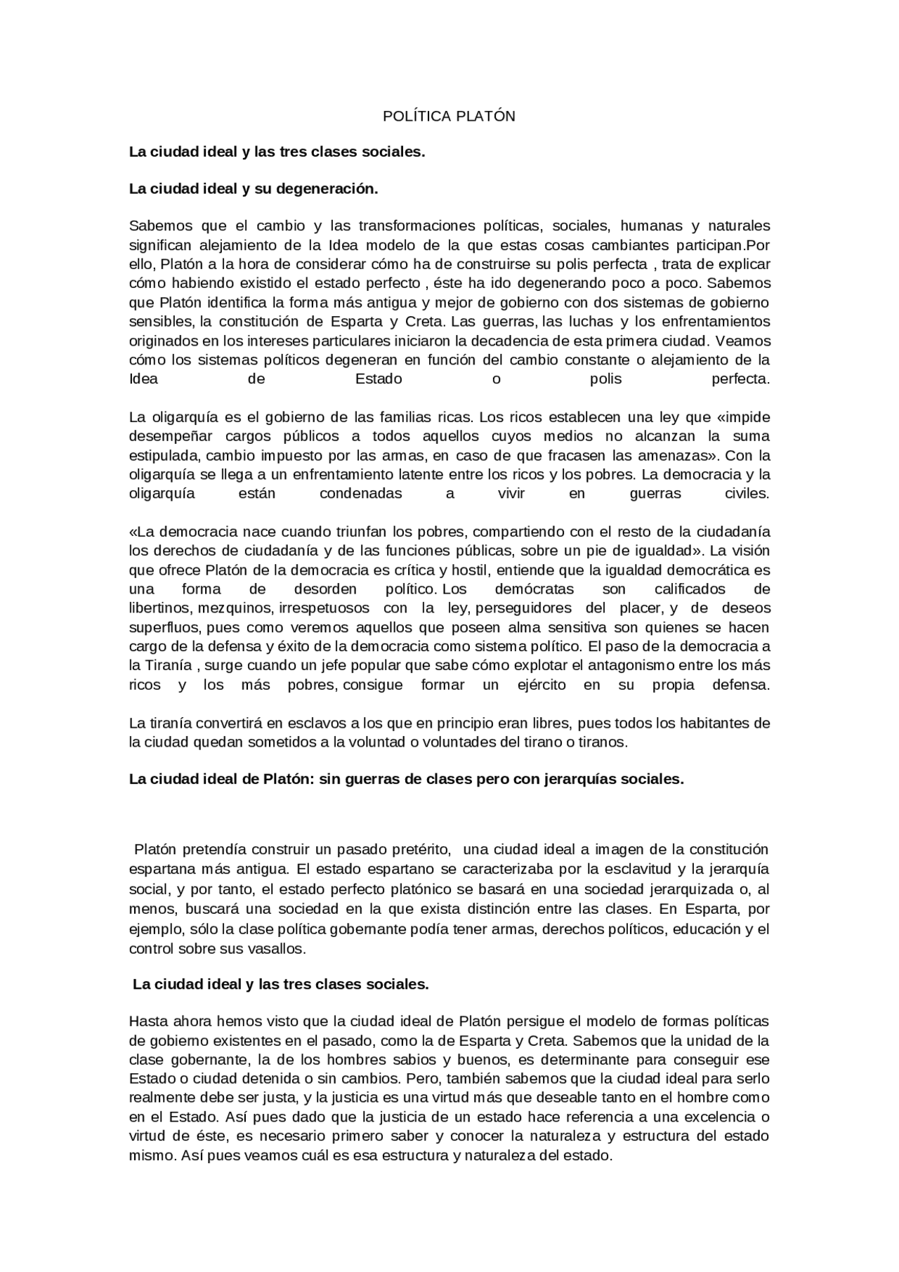 PlatÓn 2º Bachillerato Docsity