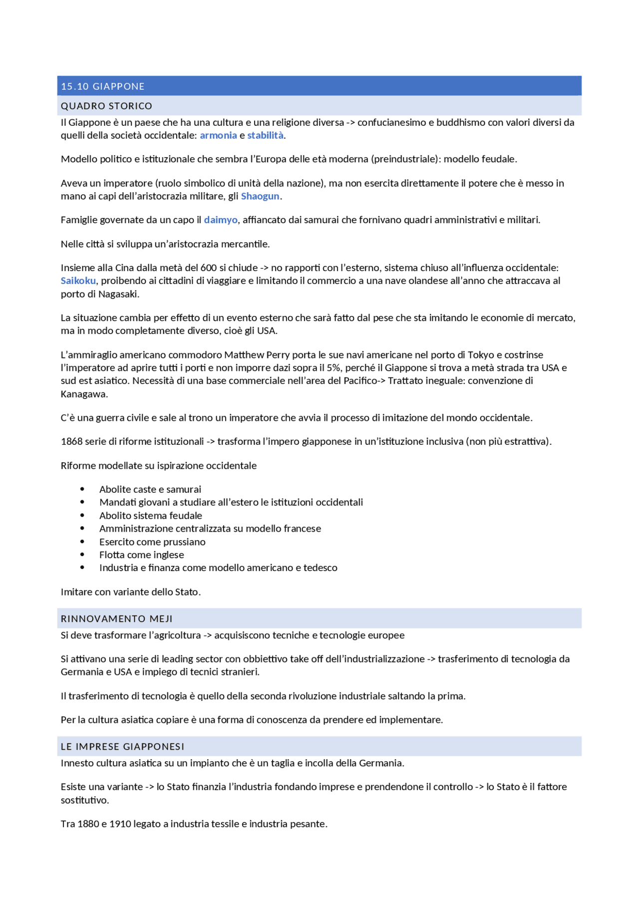 Appunti Lezione Sul Giappone Docsity