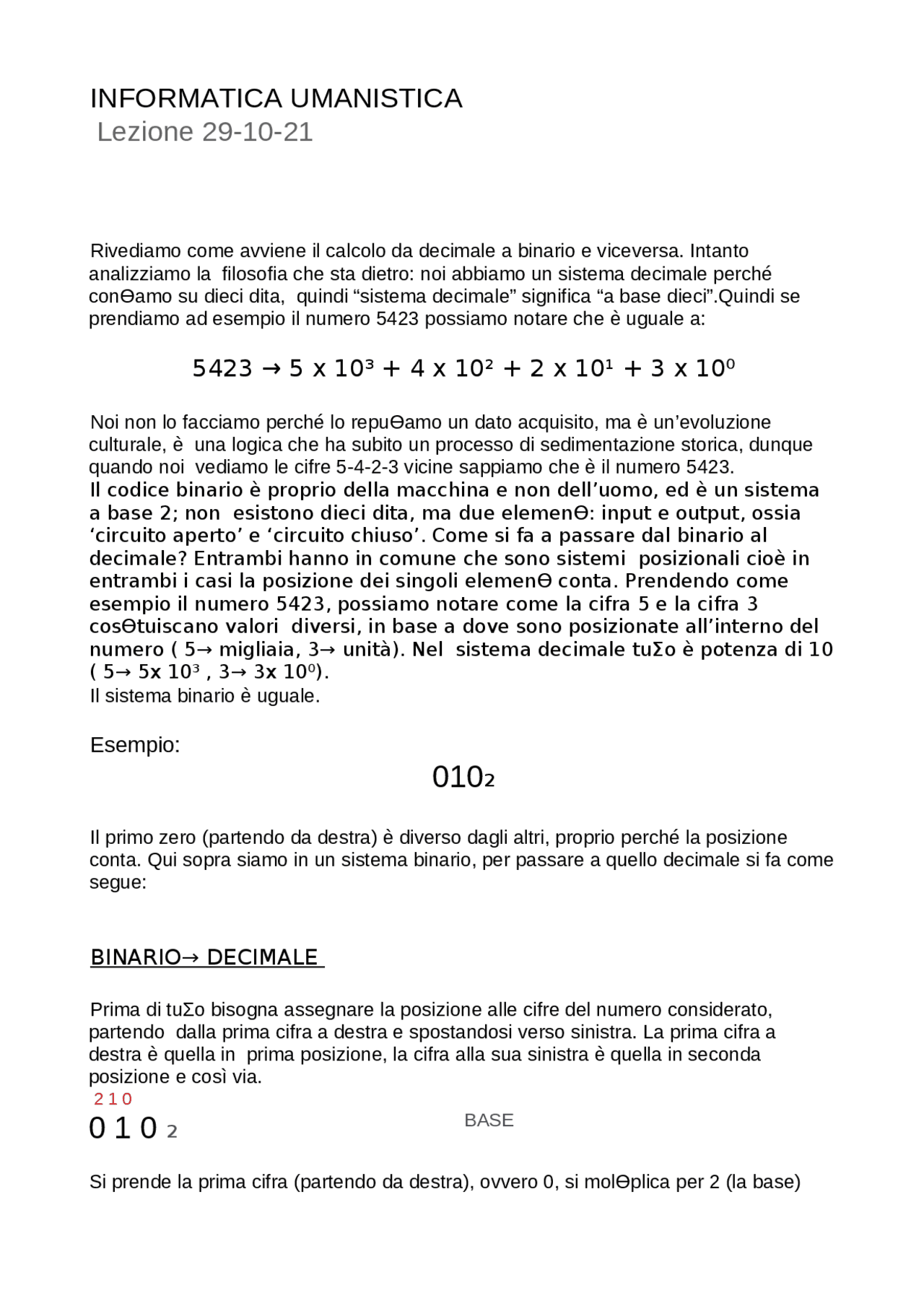 Informatica Umanistica Docsity