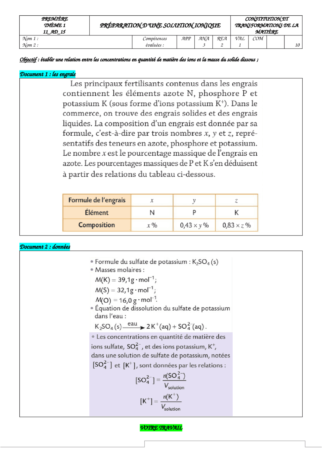 Cours ph 11 pour première - Docsity