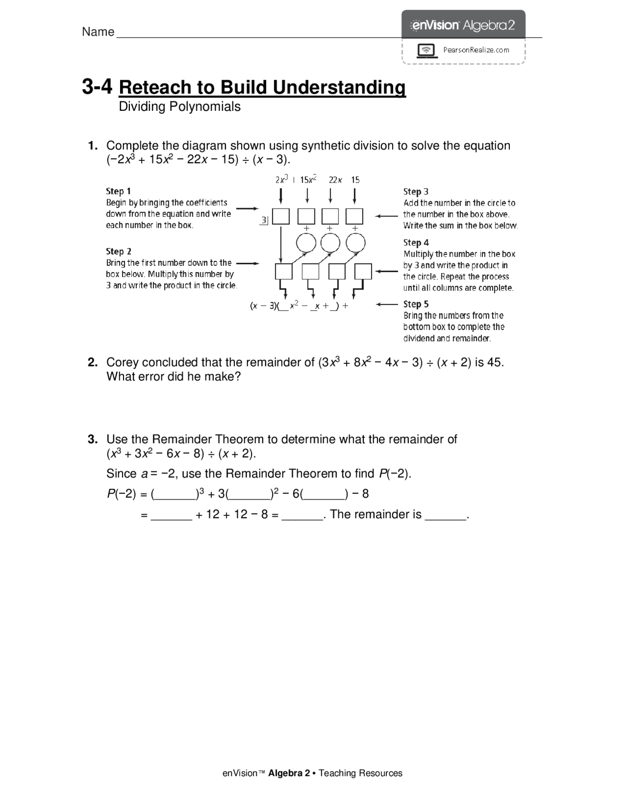 Polynomials And Other Exercises Docsity