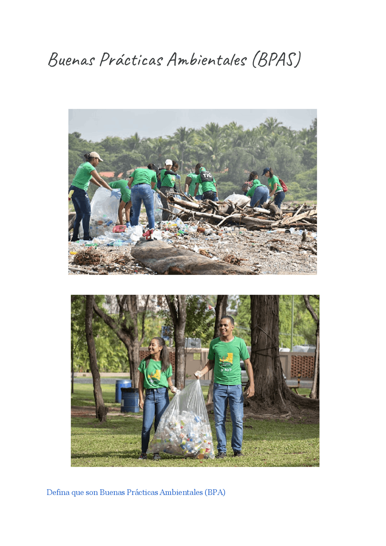 Buenas practicas ambientales. - Docsity