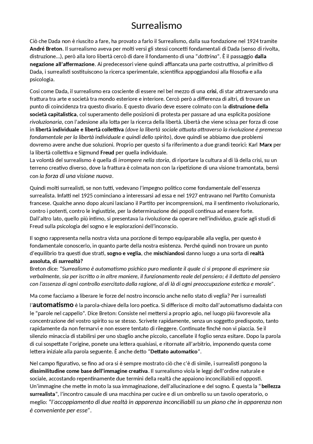 Riassunti Brevi Correnti Docsity