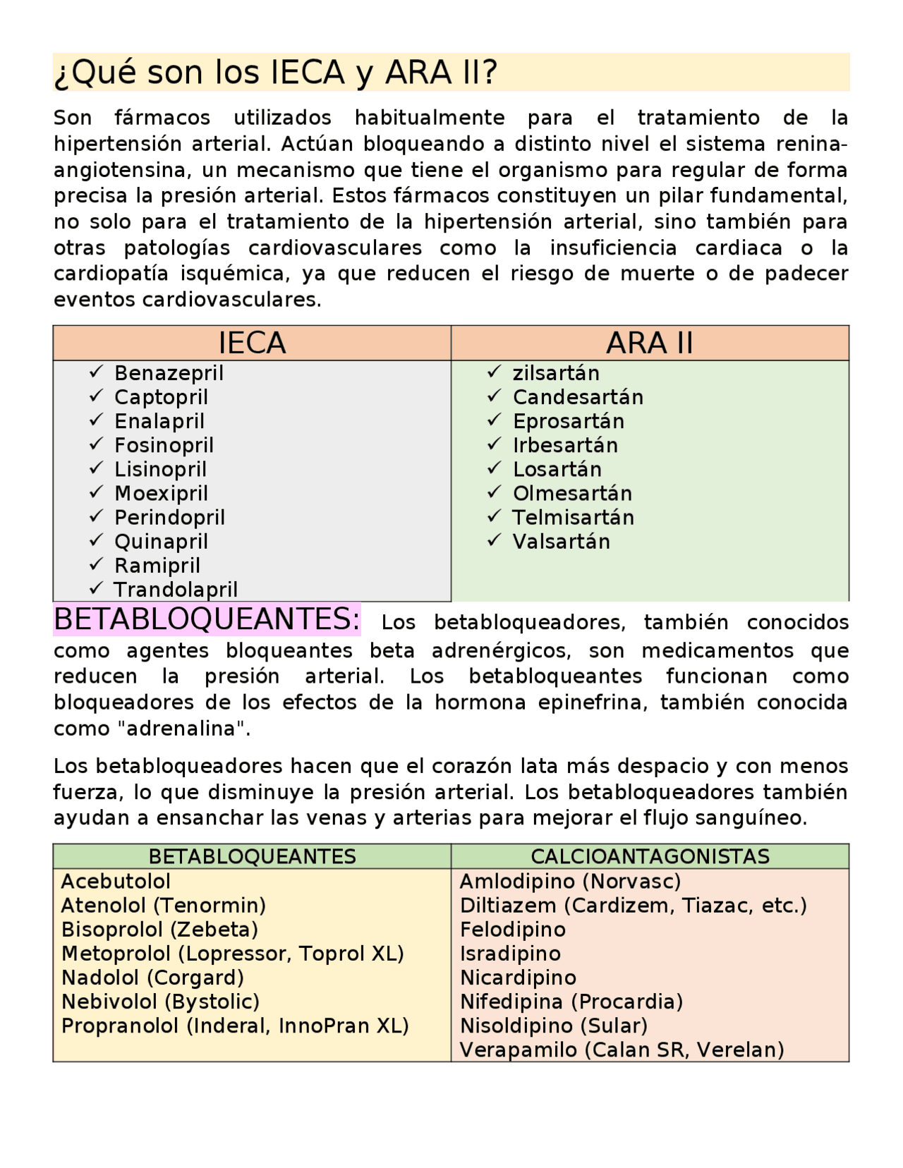 Antihipertensivos Apuntes Anestesiologia Docsity