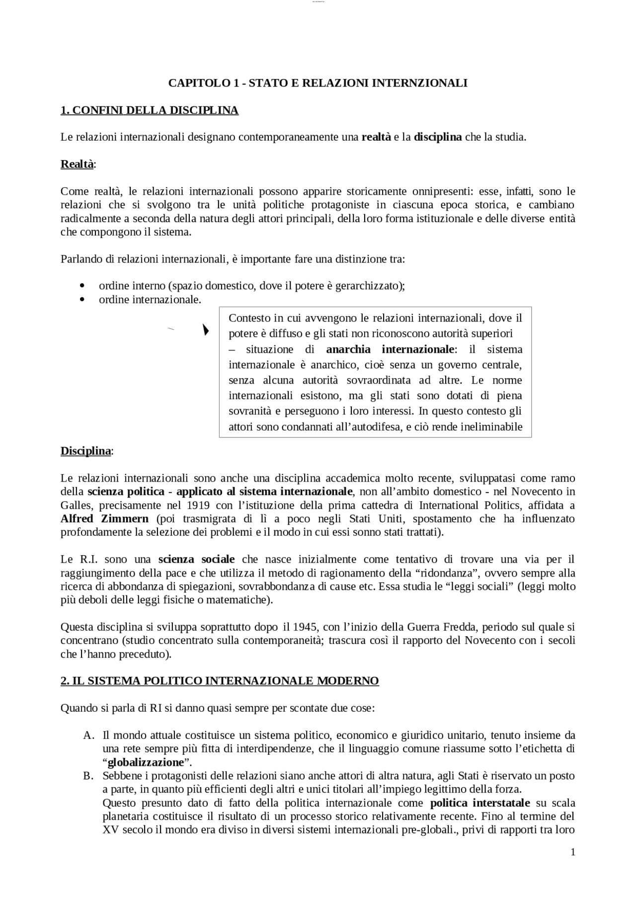 Manuale Relazioni Internazionali Andreatta Riassunto Completo Ed