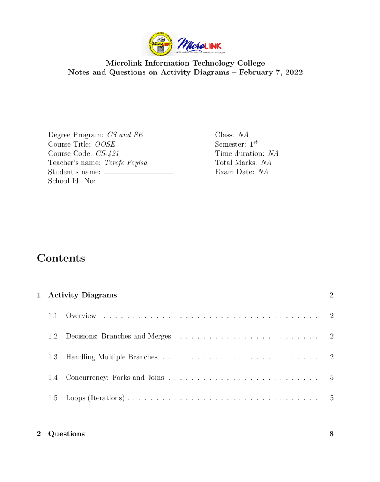 Introduction to OOSE | Exercises Object Oriented Analysis and Design ...