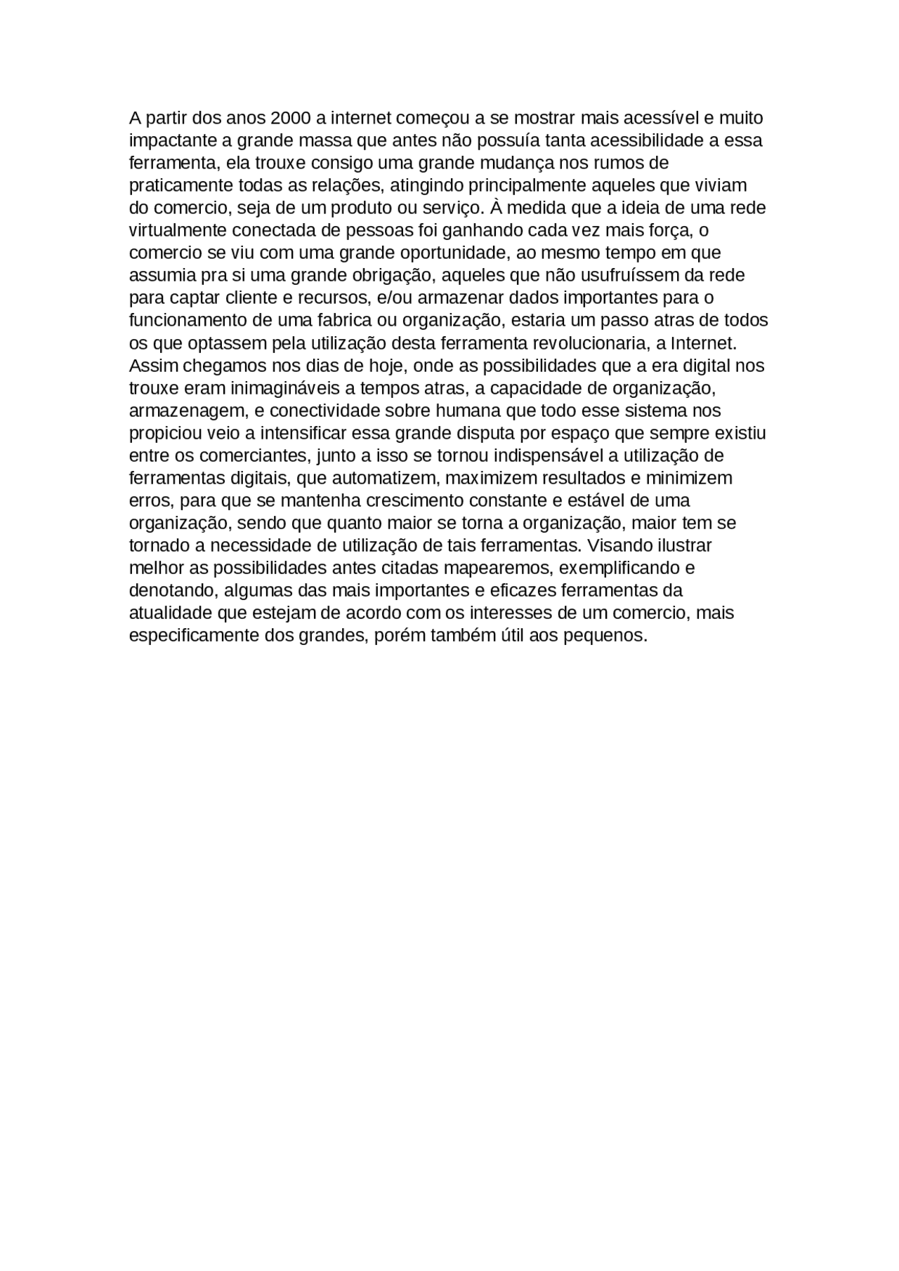 Internet anos 2000 e impactos na produção - Docsity